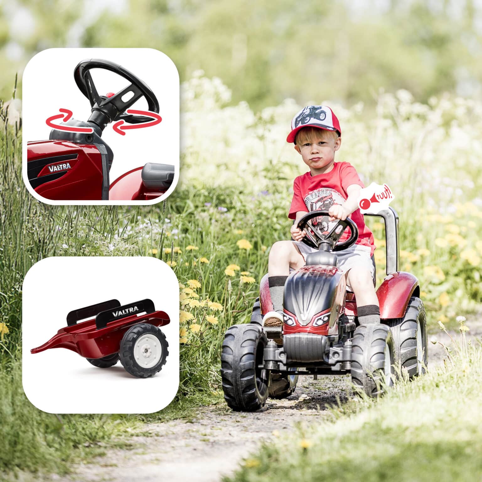 Valtra tractor with trailer | FALK - Toys that rolls